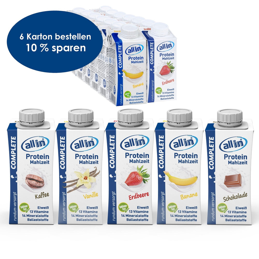 all in® 5er MIX COMPLETE Protein Mahlzeit (14 x 200 ml) - all in ...